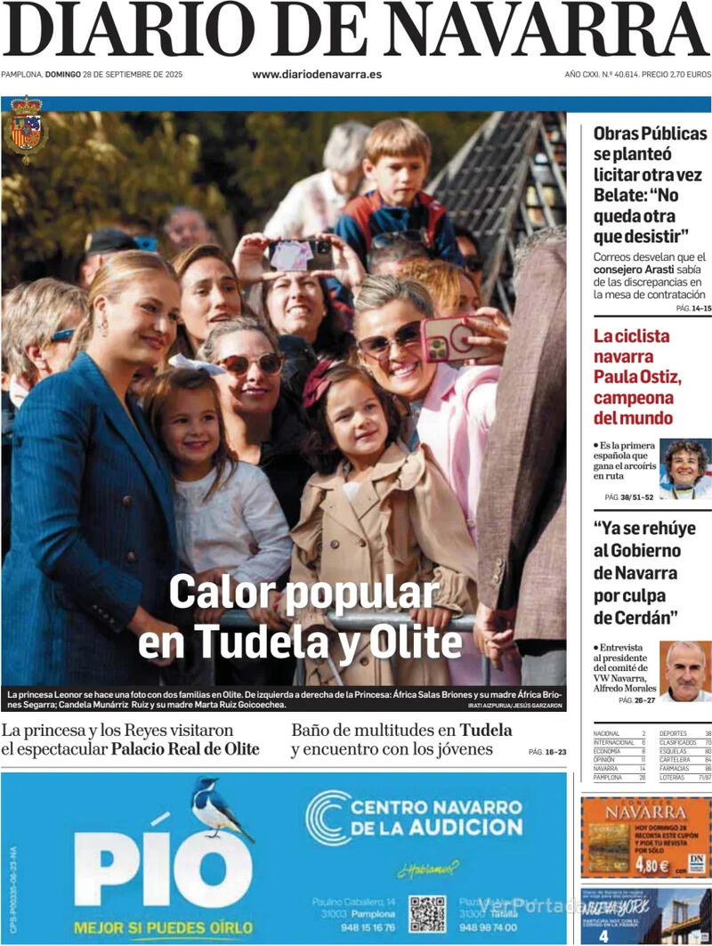 Portada Diario de Navarra