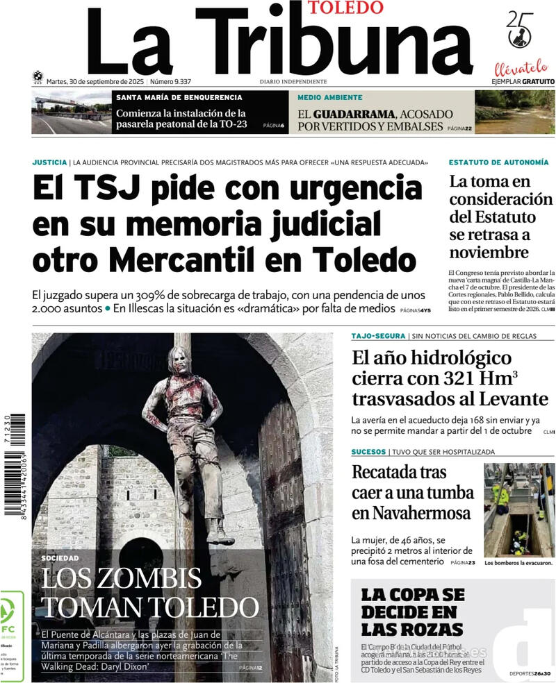 Periódico La Tribuna de Toledo. Edición de Martes,30 de Septiembre de 2025